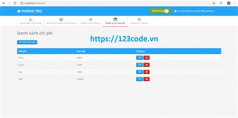 Tải Source Code Phần Mềm Quản Lý Phòng Trọ Php Codeigniter Framework Full Data