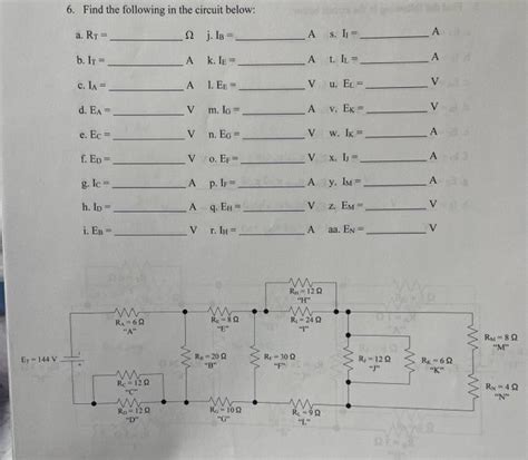 Solved Find The Following In The Circuit Below A RT Chegg Com