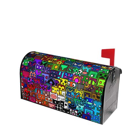 Lsque Geometry Dash Mailbox Cover Standard Size Magnetic Mailbox