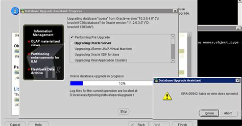 ora 00942 during upgrade to 11 2 0 3 or later on windows oraclenext