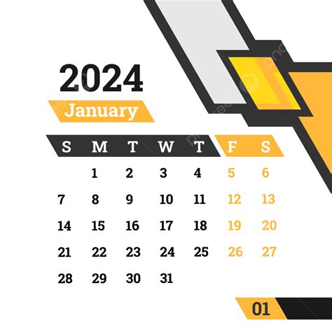 Kalender Januari 2024 Png