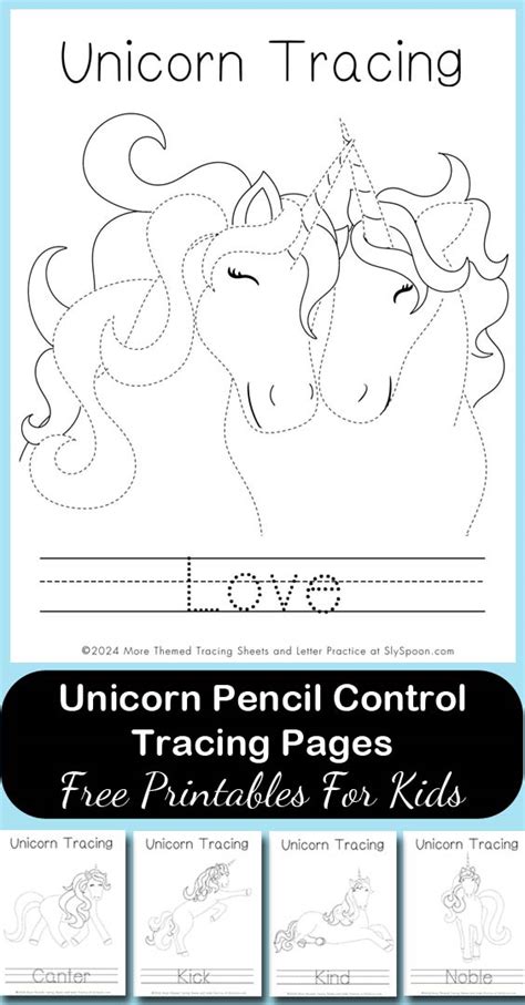Fun And Creative Ways To Practice Writing Unicorn Tracing Pages Sly Spoon