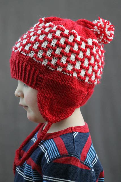 Knitting Patterns Galore Double Pom Earflap Hat