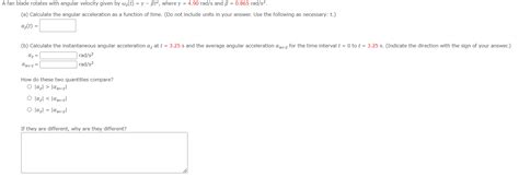 solved blade rotates with angular velocity given by