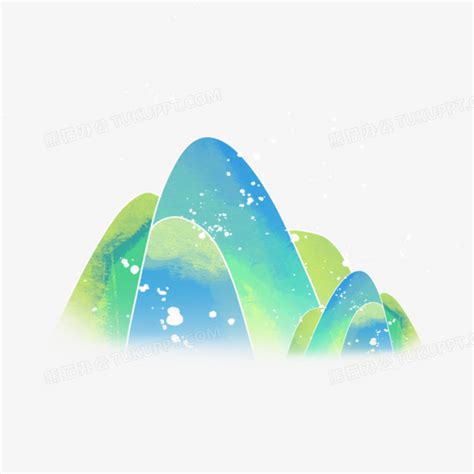 手绘国潮风山峰元素PNG图片素材下载 手绘PNG 熊猫办公