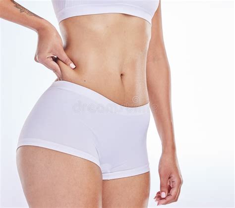 Stomach Fat Weight Loss And Woman Feeling Workout Training And