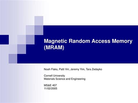 Ppt Magnetic Random Access Memory Mram Powerpoint Presentation