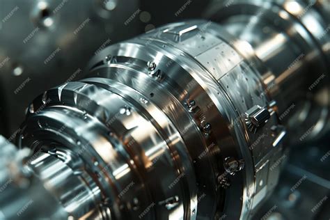 Premium Photo Closeup Of A Cnc Lathe Turning Metal Components Oc