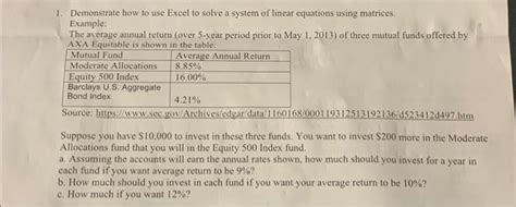 Solved Demonstrate How To Use Excel To Solve A System Of Chegg