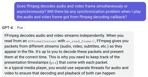 Does Ffmpeg Decodes Audio And Video Frame Simultaneously Or