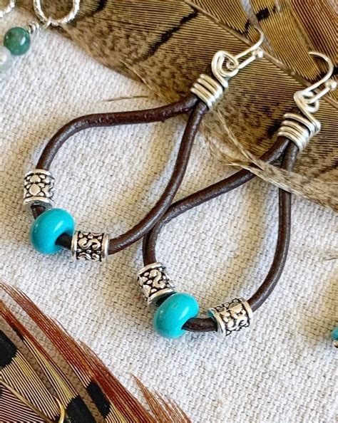 Of The West Earrings Tan Earrings Leather Earrings Drop Earrings