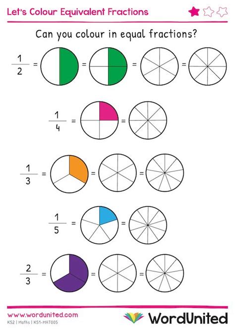 Lets Colour Equivalent Fractions Equivalent Fractions Fractions