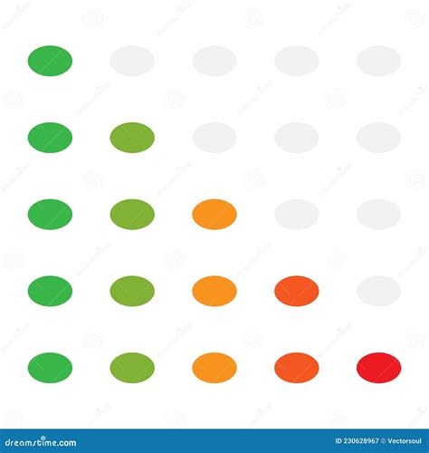 5 Step Simple Progress Level Indicator With Color Code Progression