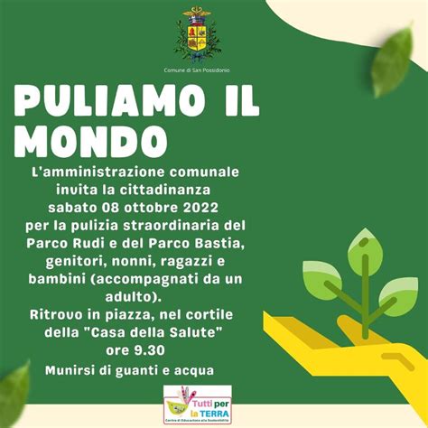 Sabato 8 Ottobre A San Possidonio Puliamo Il Mondo AL BARNARDON