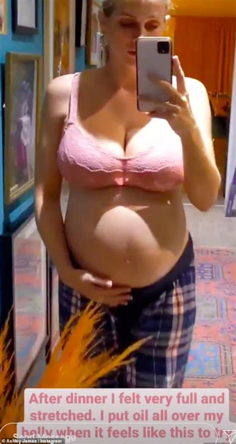 Pregnant Ashley James Shows Off Her Blossoming Baby Bump In Pink Lacy