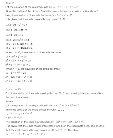 Maths Ch 11 Conic Sections Class 11 NCERT Solutions