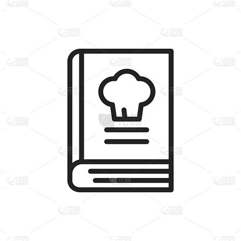 烹饪书黑线图标。矢量图素材 花瓣网