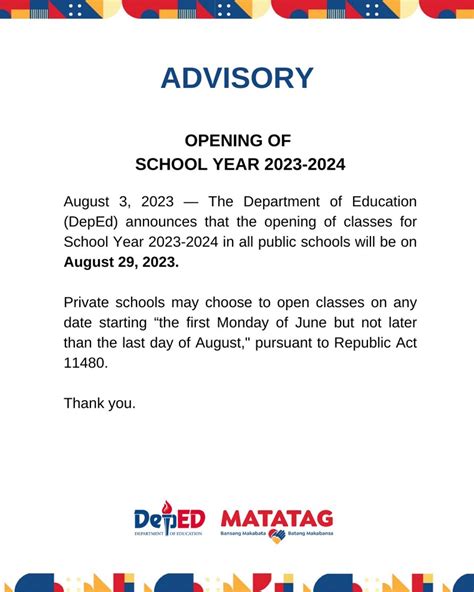 Classes For Sy 2023 2024 To Begin Aug 29 Deped Abs Cbn News