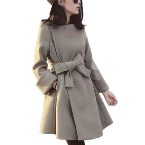 Autumn Winter New Women Trench Woolen Coat Plus Size Long Coats Women