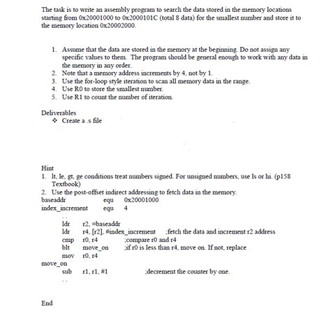 Solved The Task Is To Write An Assembly Program To Search Chegg