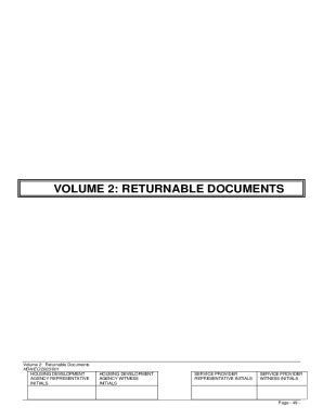 Fillable Online VOLUME 2 RETURNABLE DOCUMENTS Fax Email Print PdfFiller