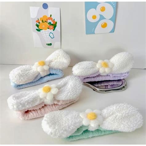 ผ้าคาดผม ลายดอกไม้ขนนุ่มน้ารัก พร้อมส่ง Shopee Thailand