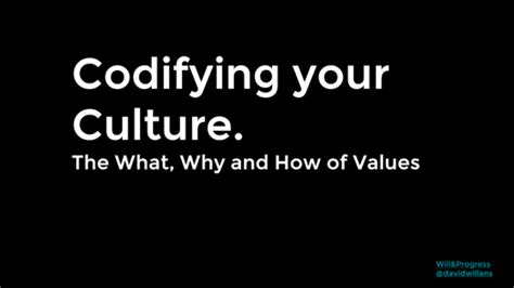 Codifying Your Culture The What Why And How Of Values By David