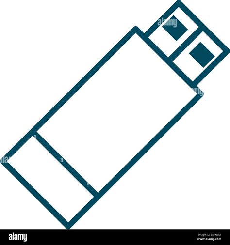 Usb Line Style Icon Design Technology Equipment Hardware Data Information Digital Office