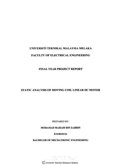 Static Analysis Of Moving Coil Linear Dc Motor
