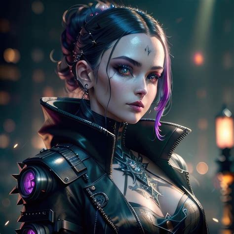 Premium Photo Wearing Cyberpunk Intricate Gothic Clothing Beautiful