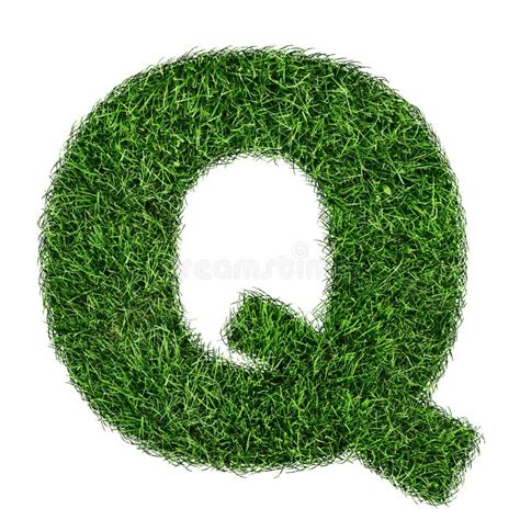 Letter Of Grass Alphabet Grass Letter Q Isolated On White Background