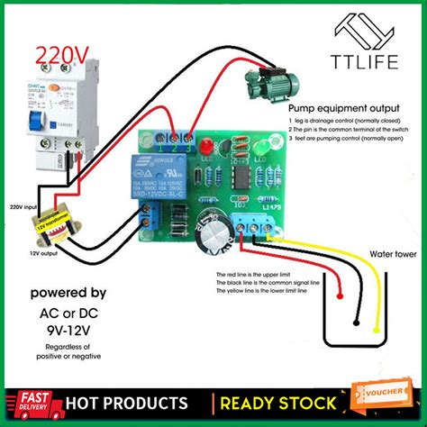 Dc 12v Modul Pengontrol Level Air Cairan Tekanan Rendah Modul Sensor