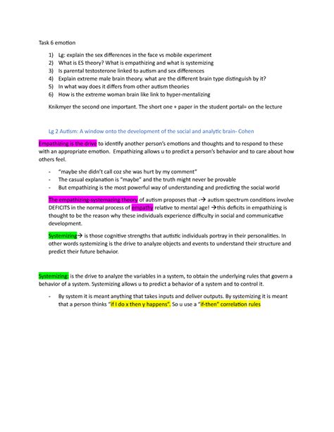 Task 6 Socio Emotional Development Task 6 Emotion 1 2 3 4 5 6