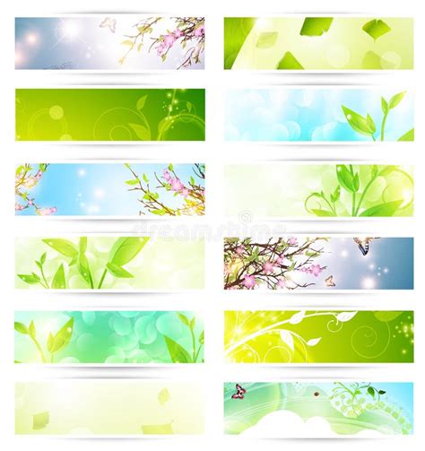 横幅eco集 向量例证 插画 包括有 纯度 国界的 和平 生气勃勃 花卉 新鲜 和谐 框架 22951242