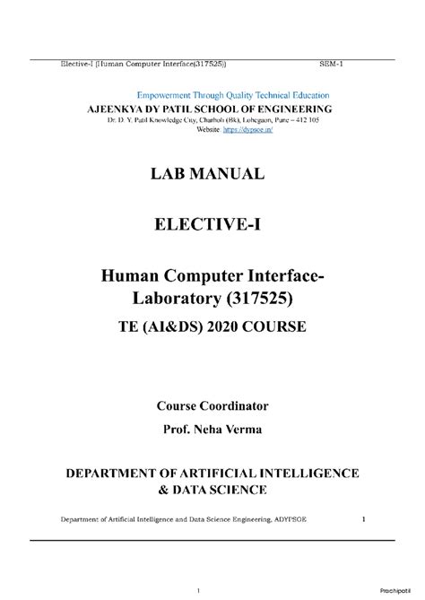 Lab Manual HCI Artificial Intelligence And Data Science Studocu
