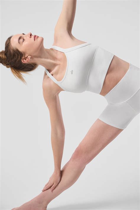 Seamless Ribbed Favorite Bra Tank White Alo Yoga