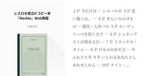 本好きの下剋上 R 18 レスロゼ成立if コピー本『marble』web再録 すみひらの小説 Pixiv