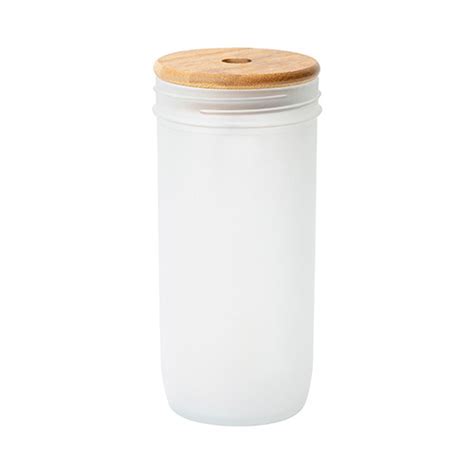 Taza de cristal Mason Jar de 720 ml con tapón de rosca de bambú para