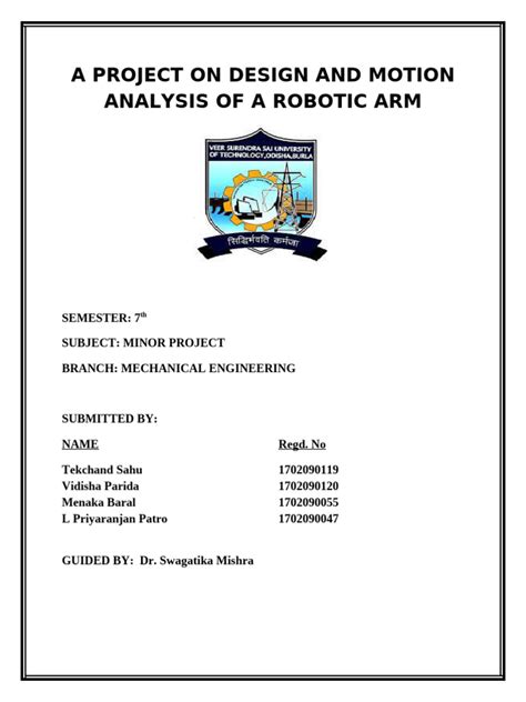 Minor Project Report Pdf Actuator Robotics