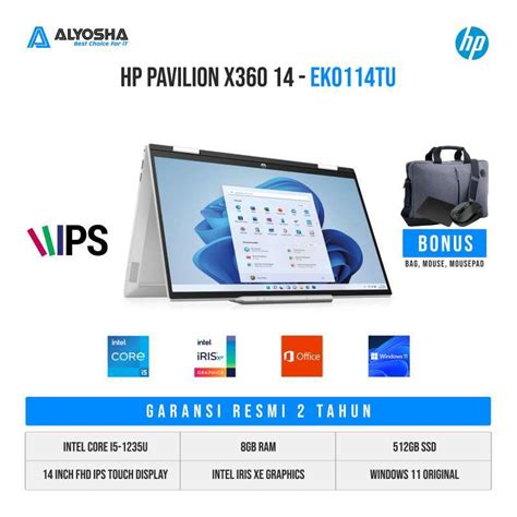 Promo Hp Pavilion X360 14 Ek0114tu Ek0115tu Intel Core I5 1235u 8gb 512gb Fhd Ips 5mp Camera