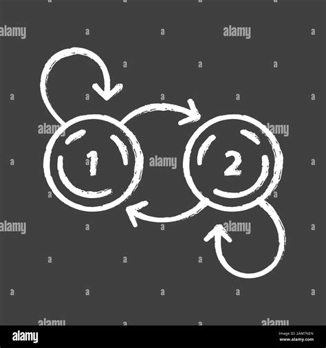 State Diagram Chalk Icon System Behavior Object Two States In