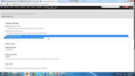 Edit Limit Module Drupal 7 Youtube