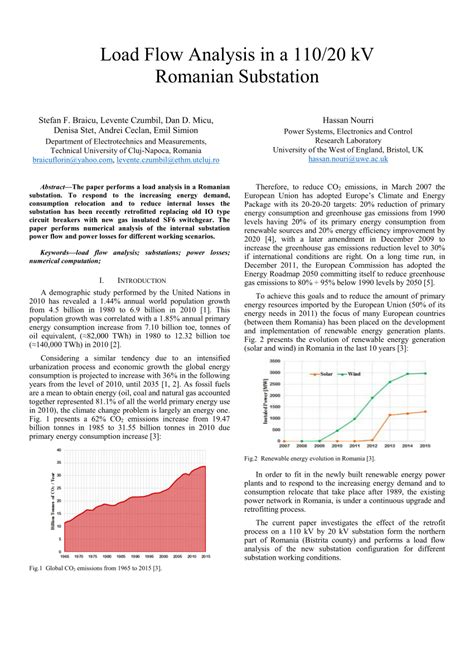 PDF Load Flow Analysis In A KV Romanian Substation