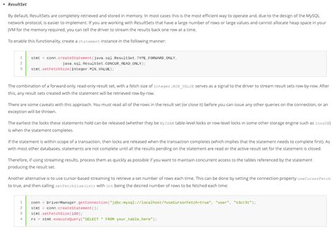 Java Fetchsize In Resultset Set To 0 By Default Stack Overflow