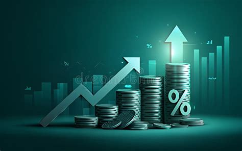 Financial Growth Depicted With Stacked Coins And Rising Arrow Symbolizing Prosperity And