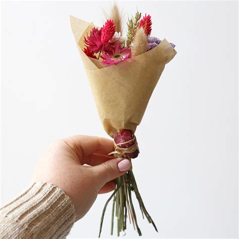 Dried Flower Posy Bouquet Letterbox Gift Crystal Lisa Angel