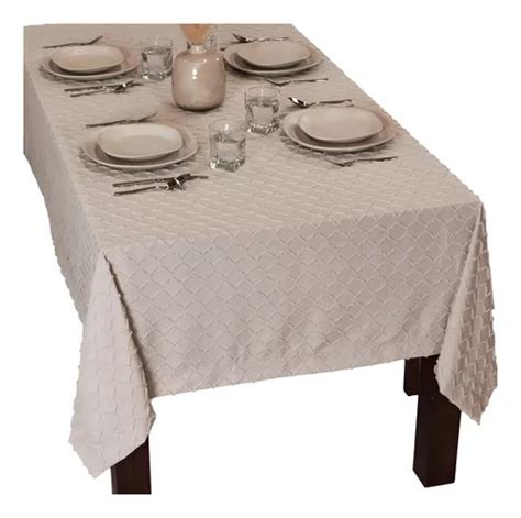 Mantel Vianney Rectangular Palmar 2 50x1 60 M Beige Textura Envío gratis