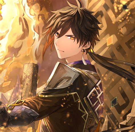 1100x1080 Zhongli In Fire Background Genshin Impact 1100x1080