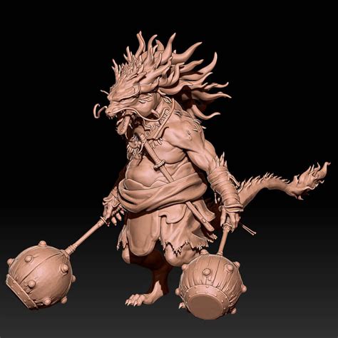 Stl File Black Loong Black Myth Wukong Obj・3d Printer Model To
