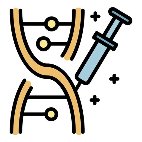 Premium Vector Dna Chain And Syringe Icon Outline Dna Chain And